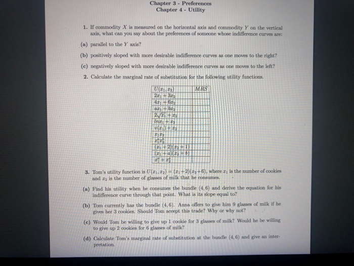 Solved Chapter 3 Preferences Chapter 4 Utility 1. If | Chegg.com