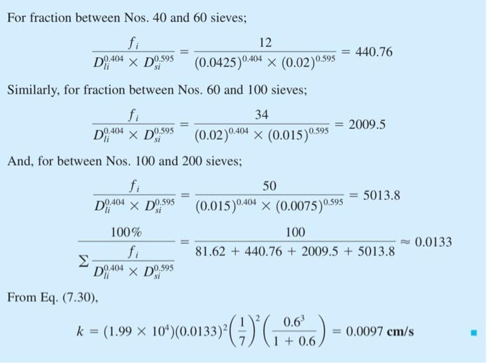 Solved Example 7.7 The grain-size distribution curve for a | Chegg.com