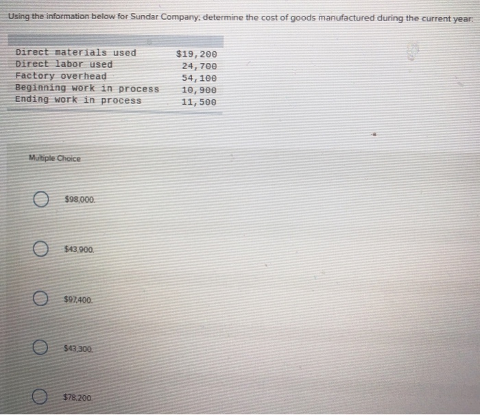 Solved Which of the following items does not represent a | Chegg.com