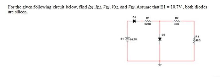 Solved For the given following circuit below, find Ipi, Id2, | Chegg.com