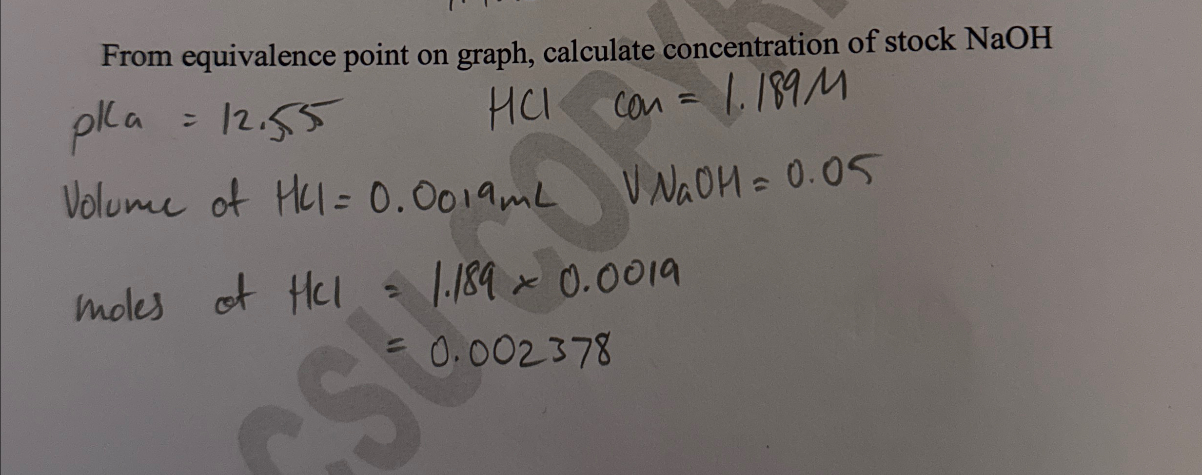 Solved From equivalence point on graph, calculate | Chegg.com