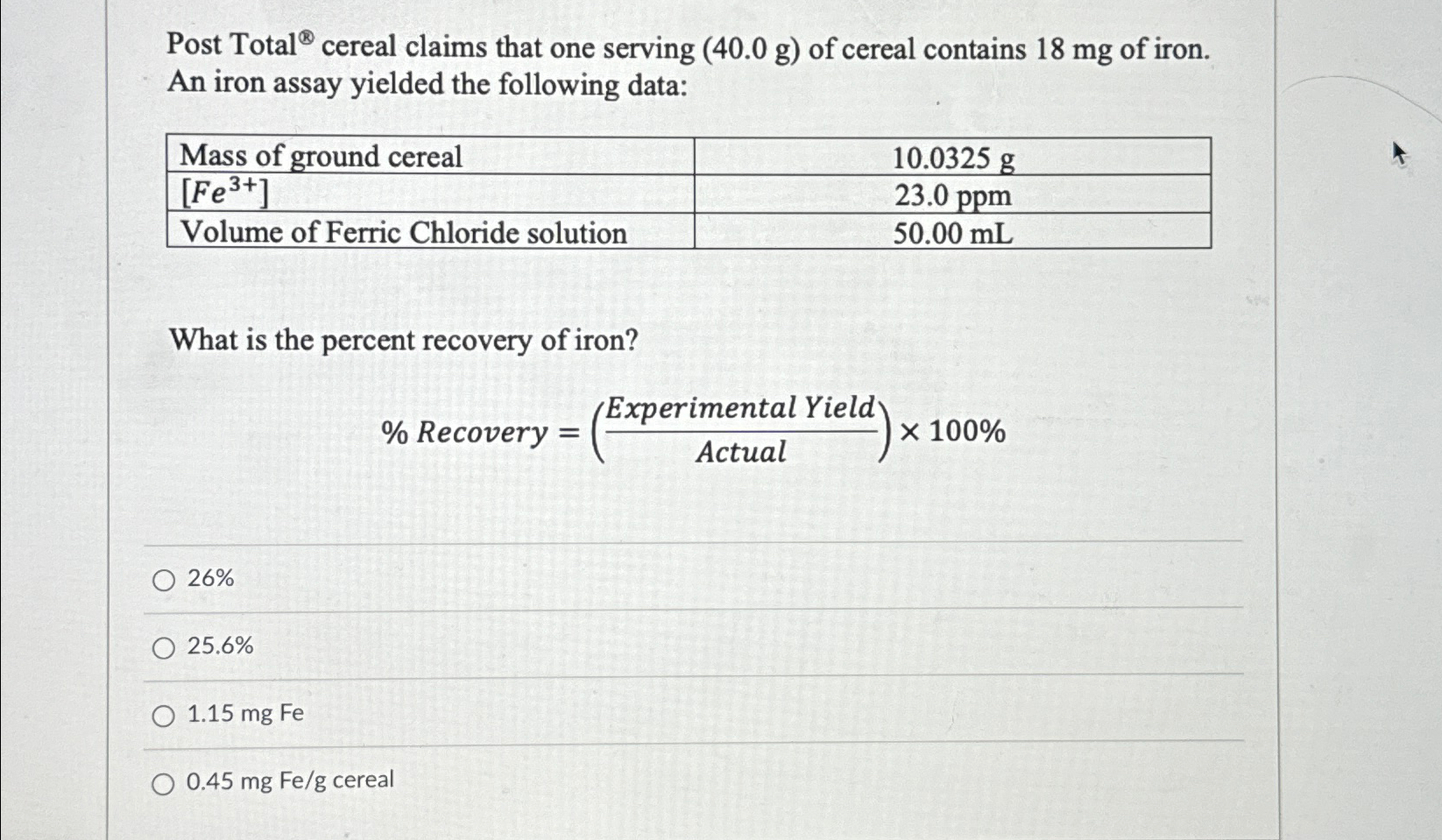 Solved Post Total ?ox ﻿cereal claims that one serving | Chegg.com