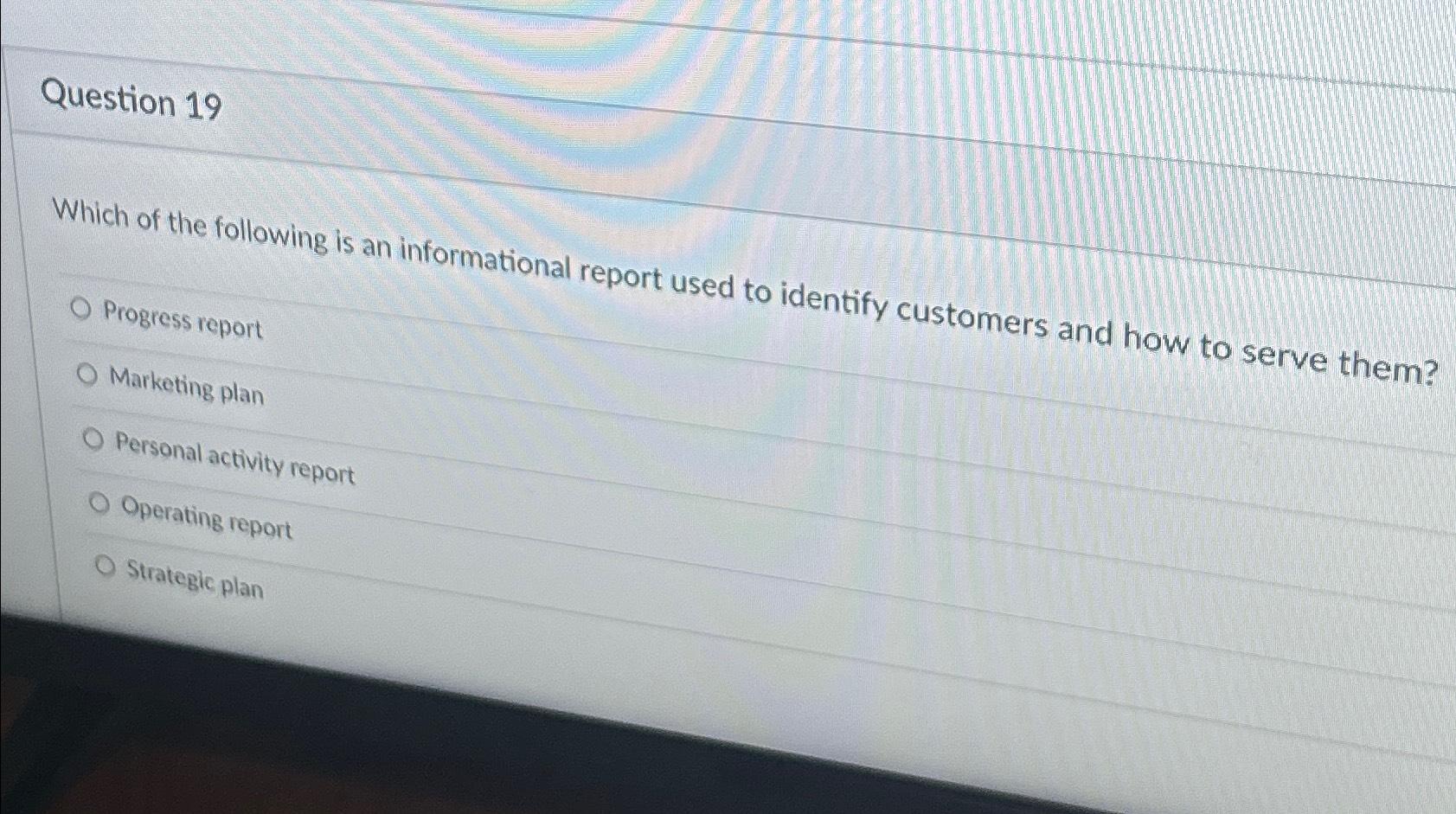 Solved Question 19Which of the following is an informational | Chegg.com