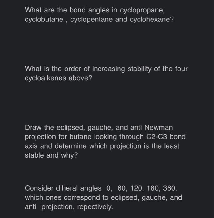 Solved What are the bond angles in cyclopropane, | Chegg.com