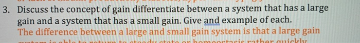 Solved What is an example of smale gain within the human | Chegg.com