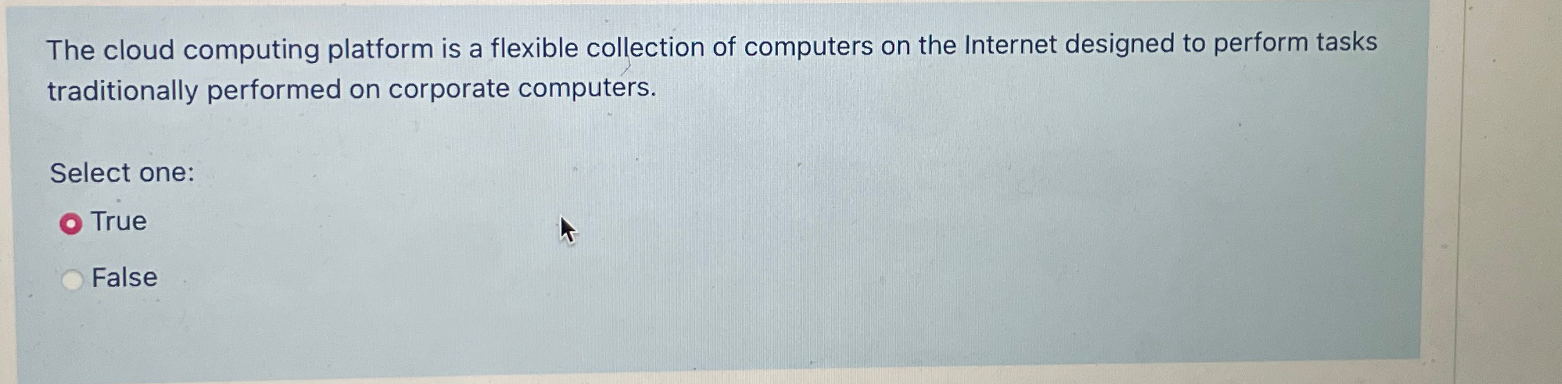Solved The cloud computing platform is a flexible collection | Chegg.com