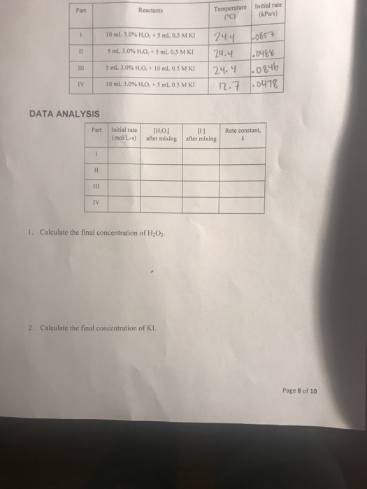 Solved 1 Calculate Final Concentration2 Calculate The Final
