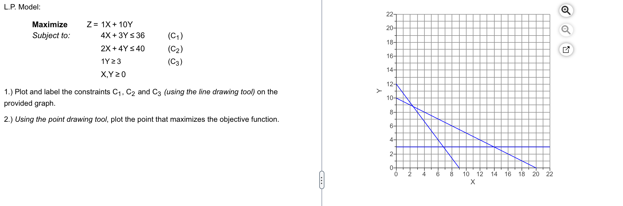 Solved L.P. ﻿Model: ﻿Maximize Z=,1x+10Y ﻿Subject to: | Chegg.com