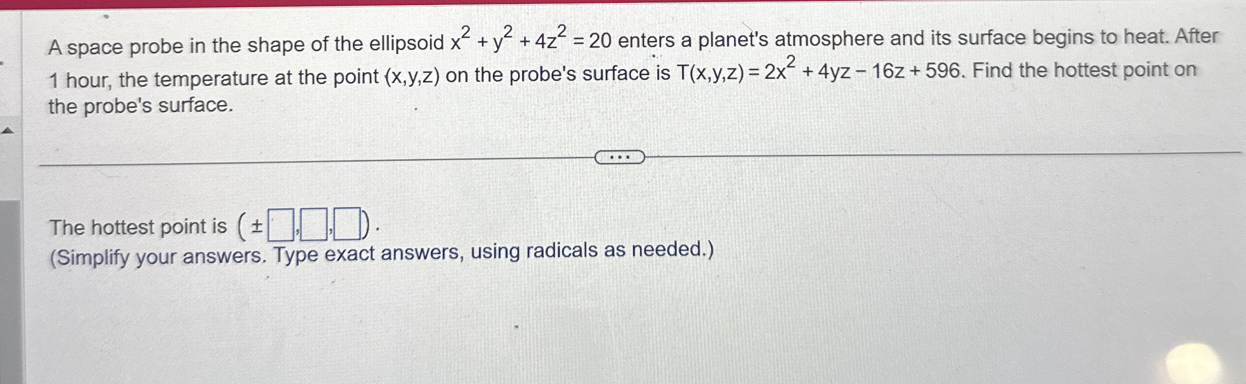 Solved A space probe in the shape of the ellipsoid | Chegg.com