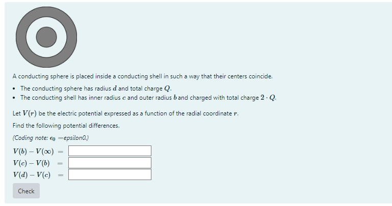 Solved A conducting sphere is placed inside a conducting | Chegg.com
