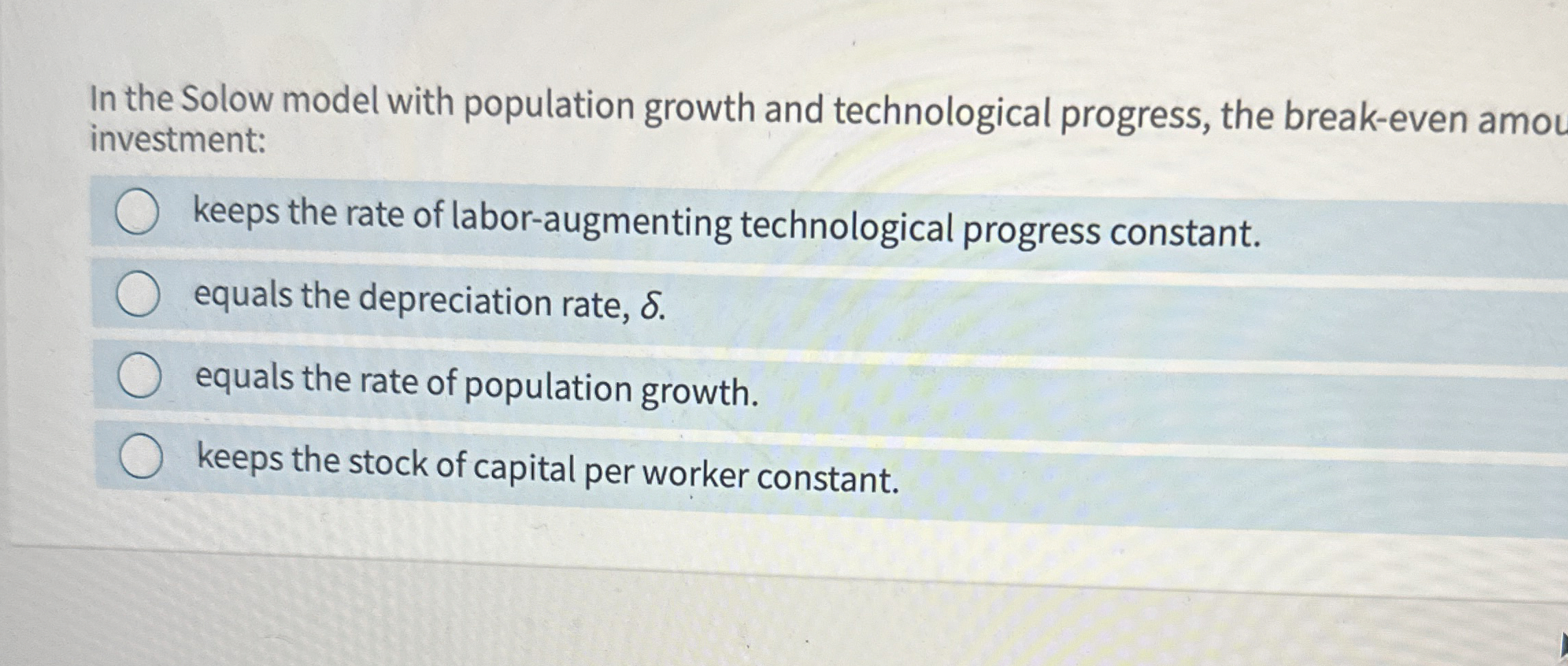 Solved In the Solow model with population growth and | Chegg.com