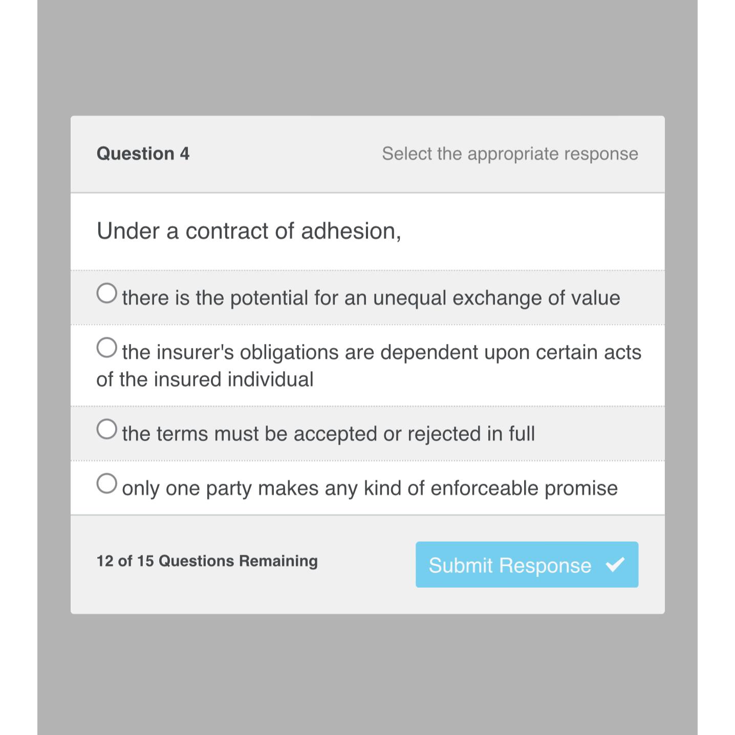 Solved Question 4Select the appropriate responseUnder a | Chegg.com