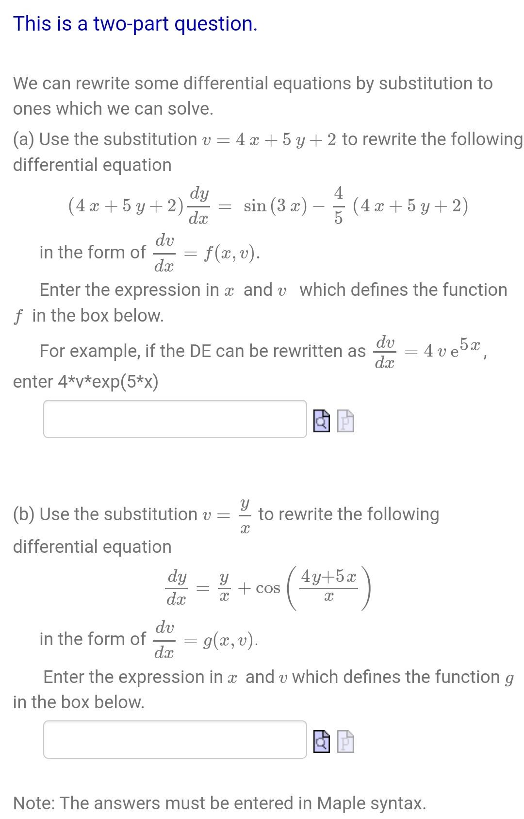 Solved This is a two-part question. We can rewrite some | Chegg.com