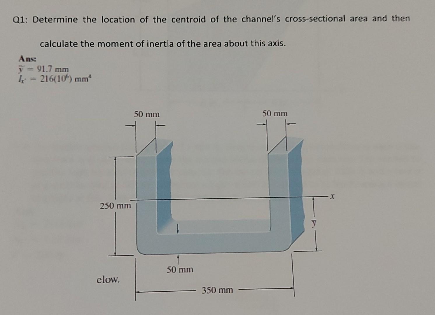 Solved Q1: Determine the location of the centroid of the | Chegg.com
