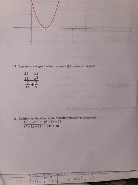 Solved 17. Express as a simple fraction: Assume all | Chegg.com