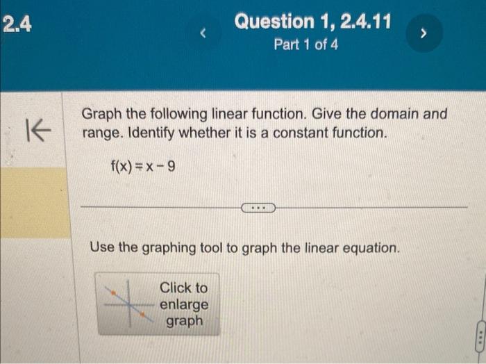 Solved Graph the following linear function. Give the domain | Chegg.com