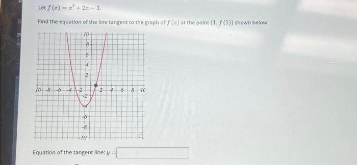 Solved Let f(x)=x2+2x−3. Find the equation of the line | Chegg.com