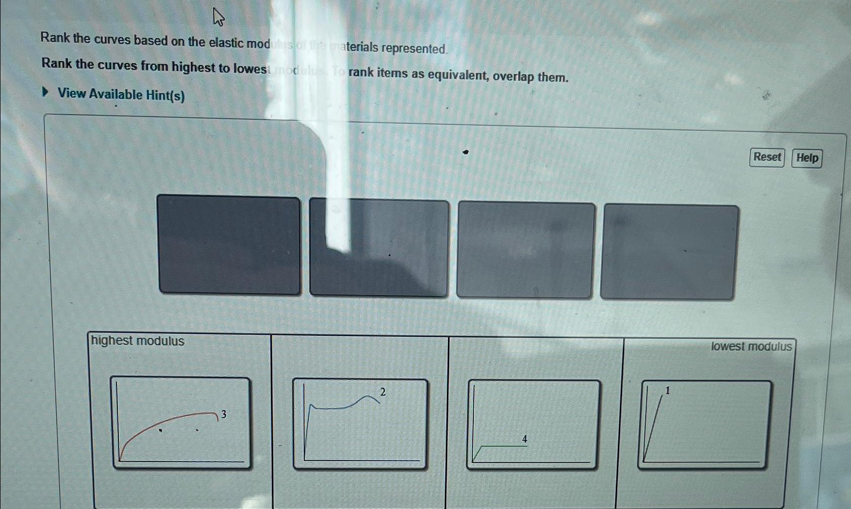 Solved Rank the curves based on the elastic modRank the | Chegg.com