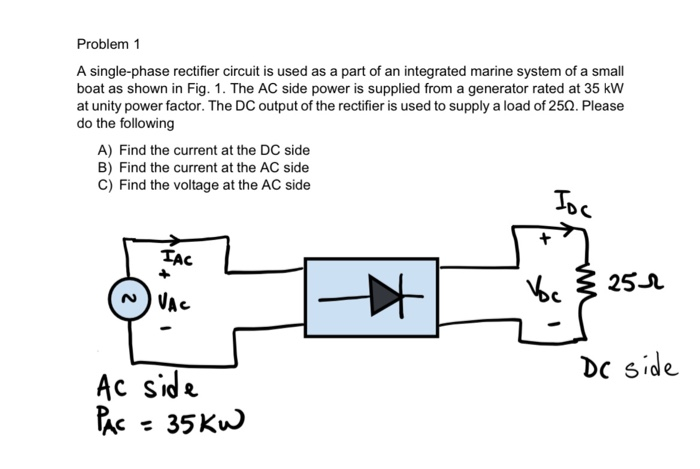 Solved Problem 1 A single-phase rectifier circuit is used as | Chegg.com