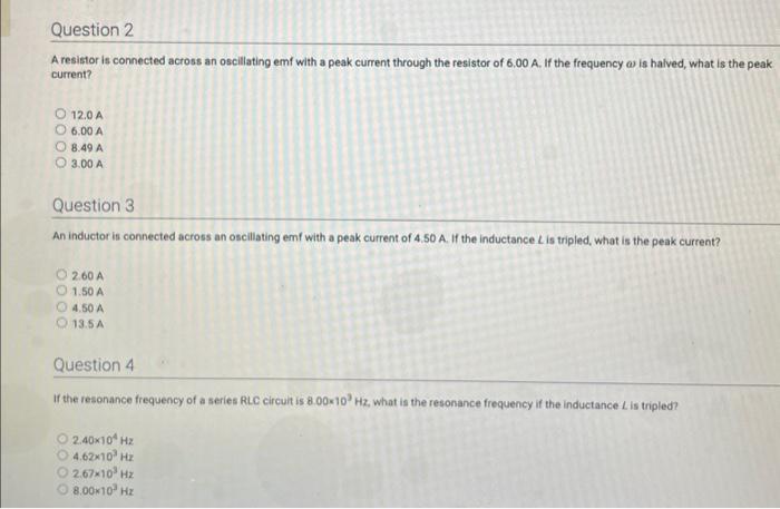 Solved A resistor is connected across an oscillating emf | Chegg.com