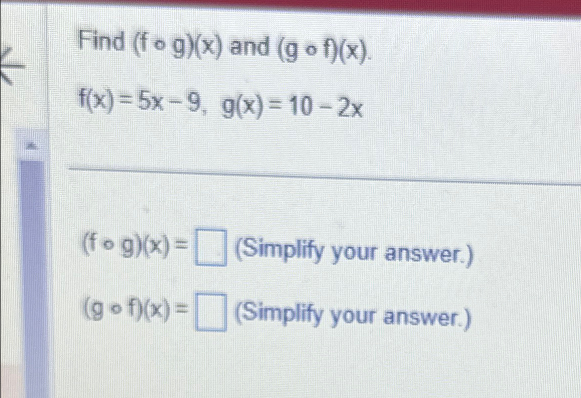 Solved Find (f@g)(x) ﻿and | Chegg.com