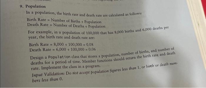 Solved Population In a population, the birth rate and death | Chegg.com
