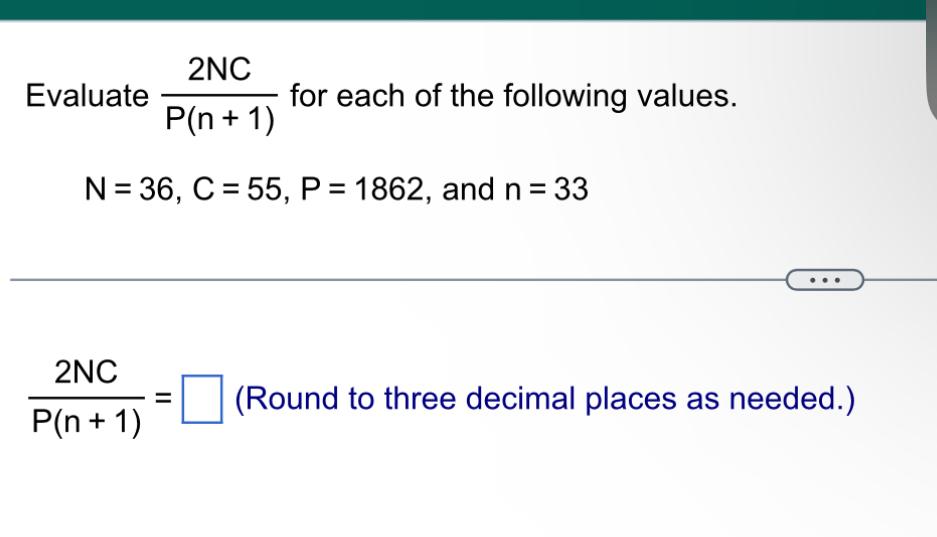 Solved Evaluate 2NCP(n+1) ﻿for each of the following | Chegg.com