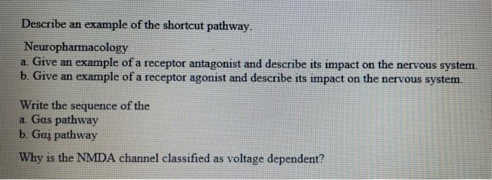 Solved Describe an example of the shortcut pathway. | Chegg.com