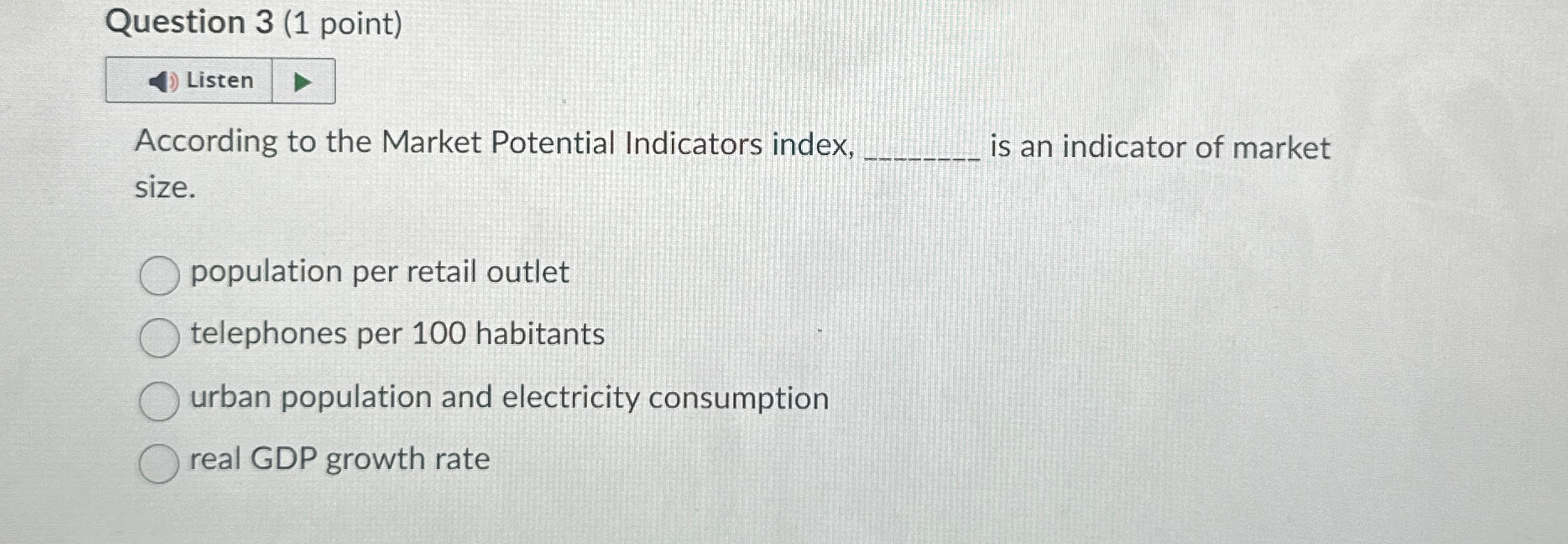 Solved Question 3 (1 ﻿point)ListenAccording to the Market | Chegg.com