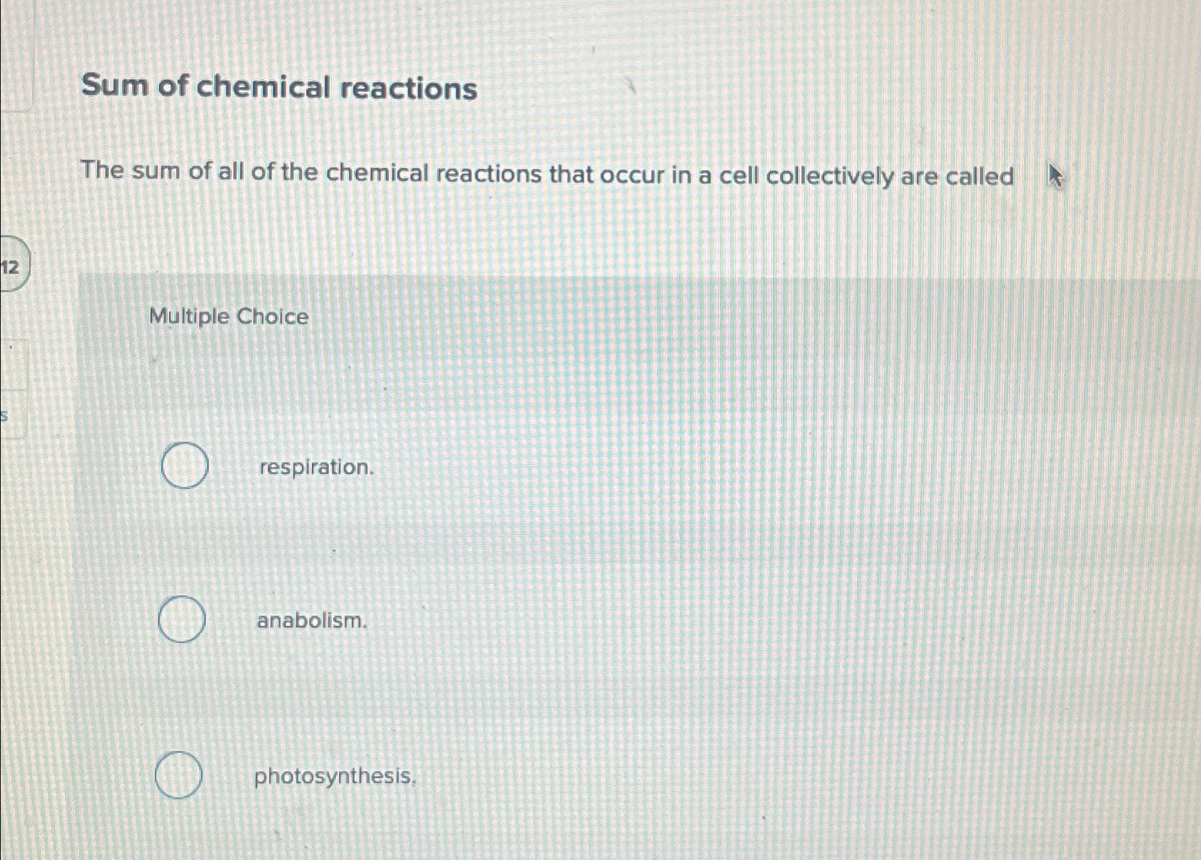 Solved Sum of chemical reactionsThe sum of all of the | Chegg.com