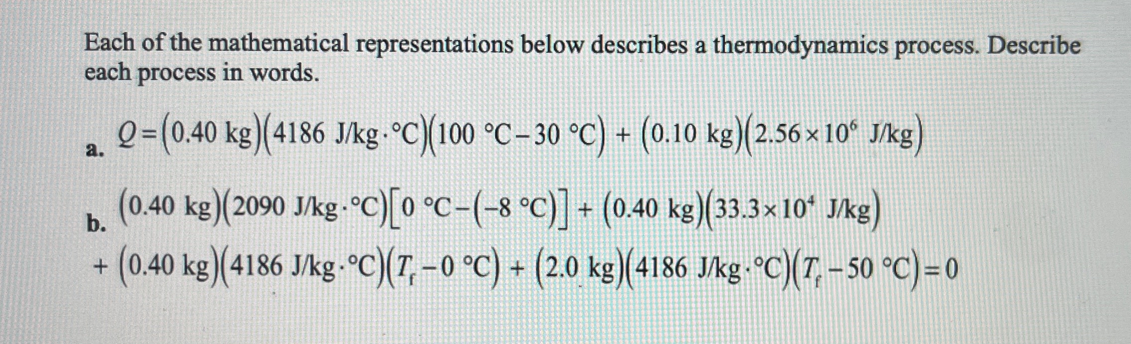 Solved Each of the mathematical representations below | Chegg.com