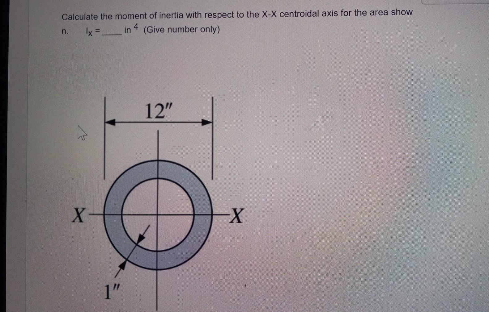 Solved Calculate the moment of inertia with respect to the | Chegg.com
