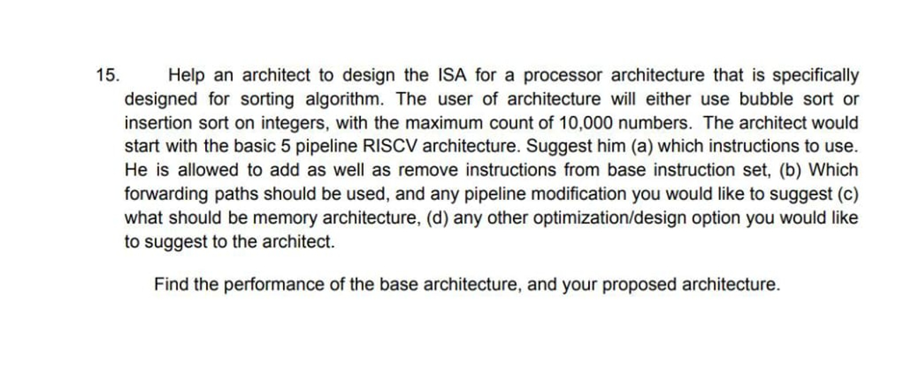 Solved Help an architect to design the ISA for a processor | Chegg.com