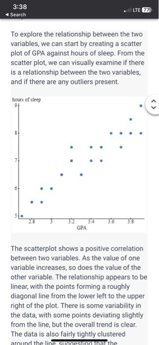 Solved Topic: Relationship between Hours of Sleep and GPA | Chegg.com