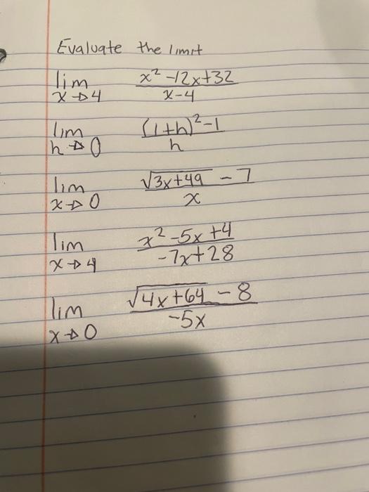 Solved Evaluate the limit | Chegg.com