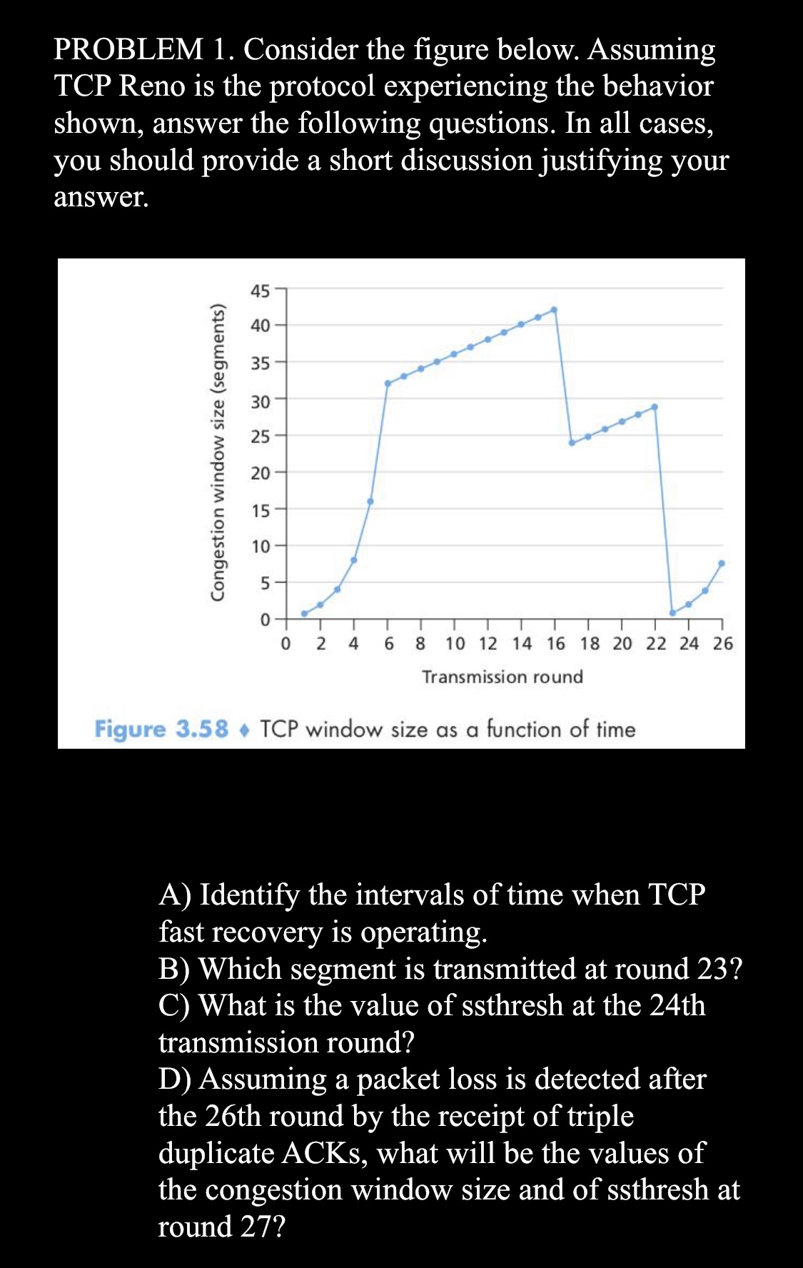 Solved PROBLEM 1. ﻿Consider the figure below. Assuming TCP | Chegg.com