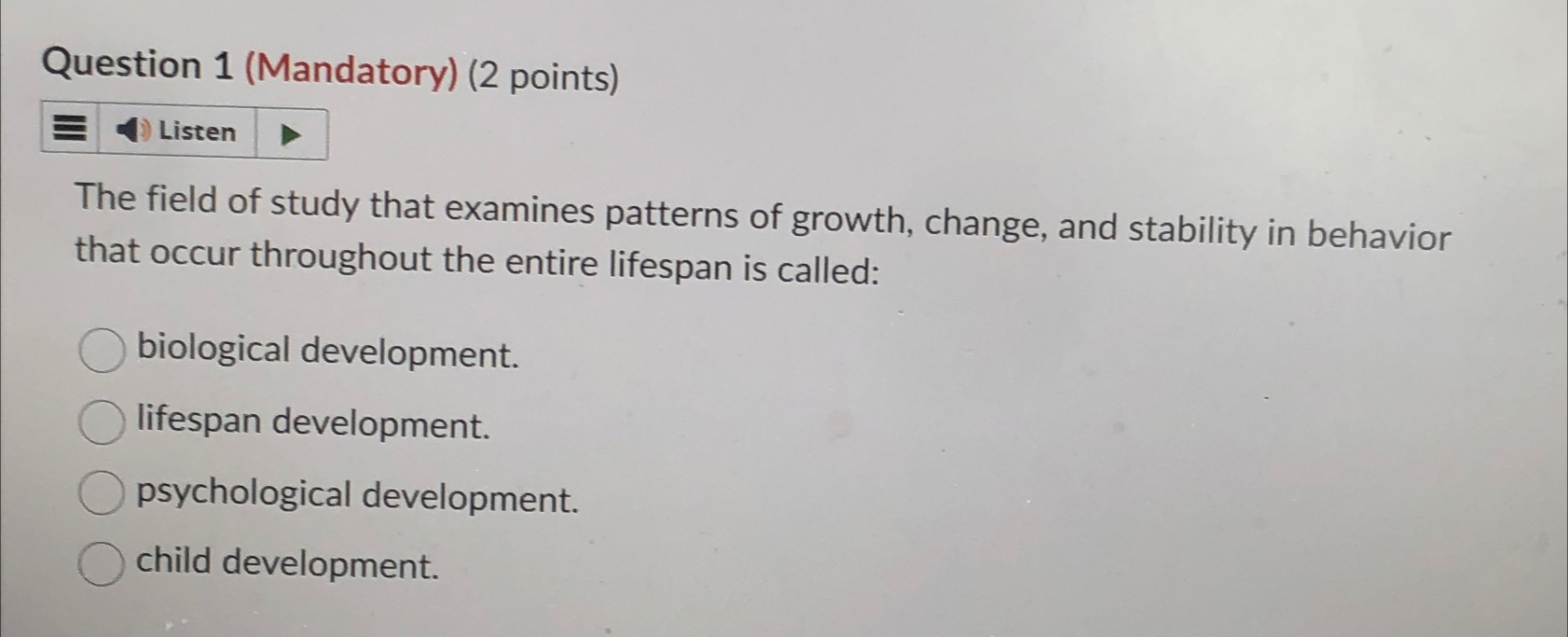 Solved Question 1 (Mandatory) (2 points)ListenThe field of | Chegg.com Solved Question 1 (Mandatory) (2 points)ListenThe field of | Chegg.com