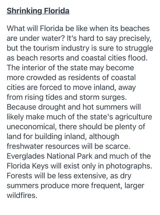 Solved Shrinking Florida What will Florida be like when its | Chegg.com