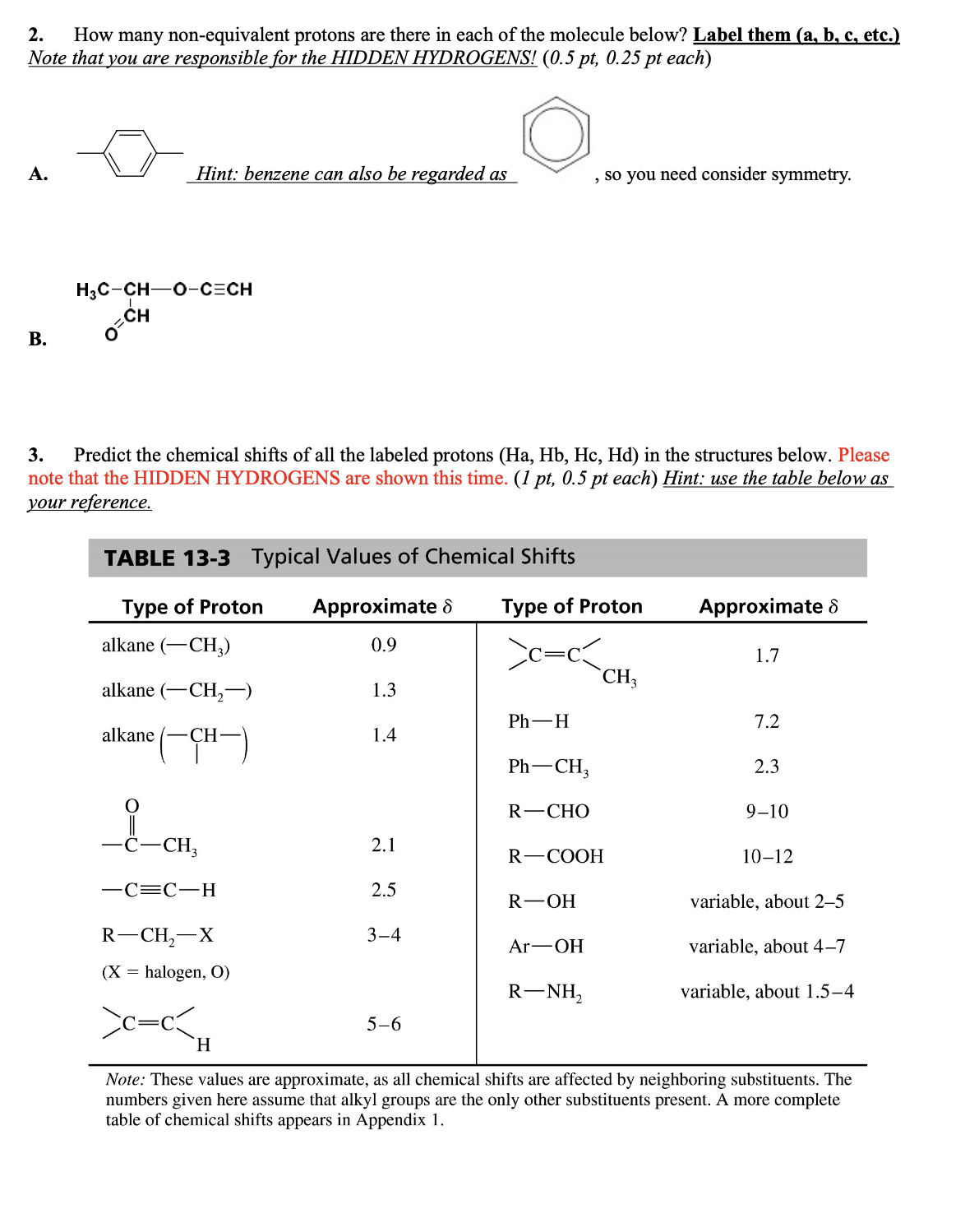 Solved How many non-equivalent protons are there in each of | Chegg.com