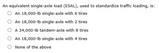 Solved An Equivalent Single Axle Load Esal ﻿used To