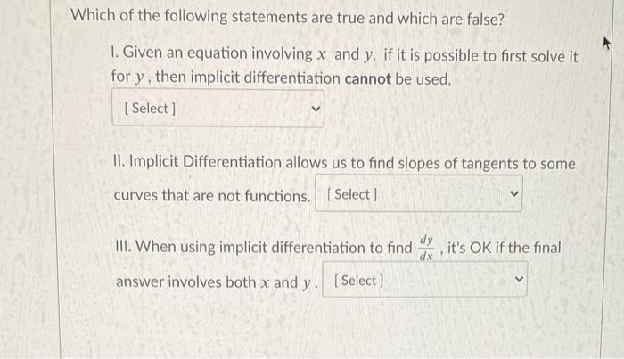 Solved Which of the following statements are true and which | Chegg.com