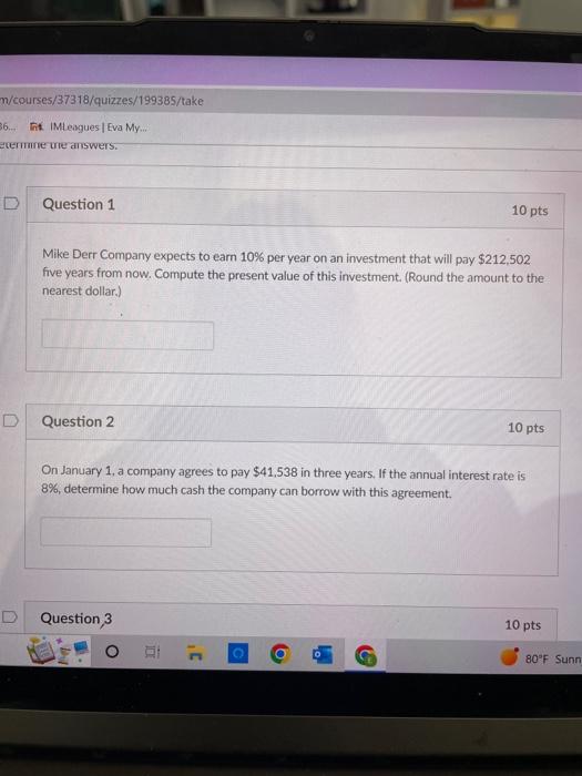 Solved Mike Derr Company expects to earn 10% per year on an | Chegg.com
