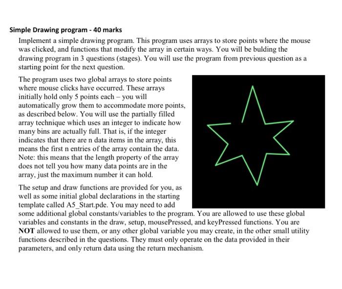 Solved Simple Drawing program - 40 marks Implement a simple | Chegg.com