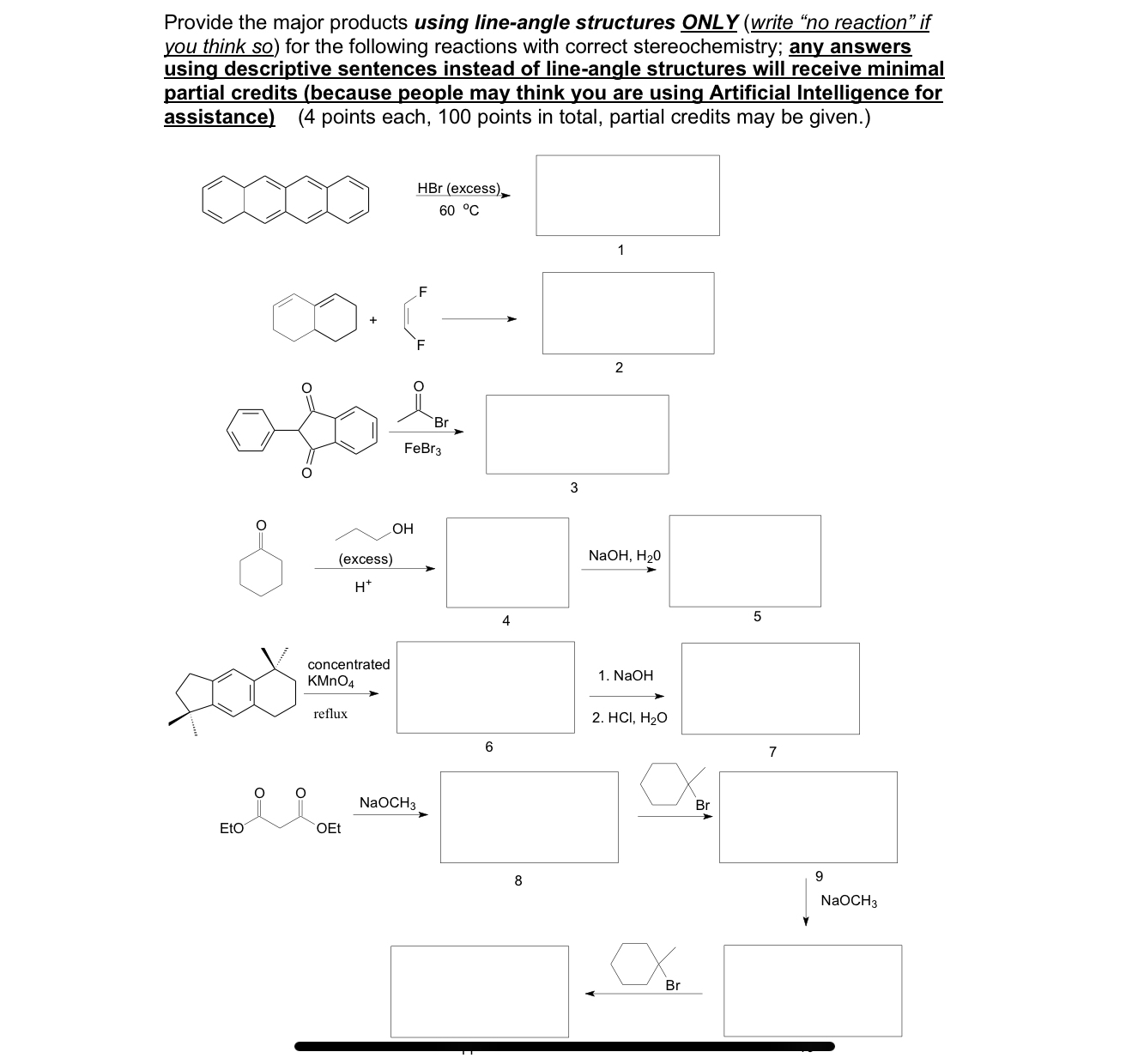Solved Provide the major products using line-angle | Chegg.com