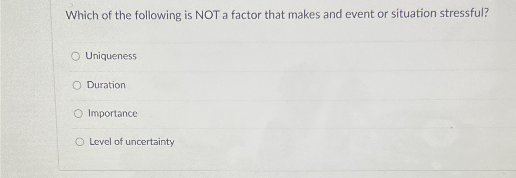 Solved Which of the following is NOT a factor that makes and | Chegg.com