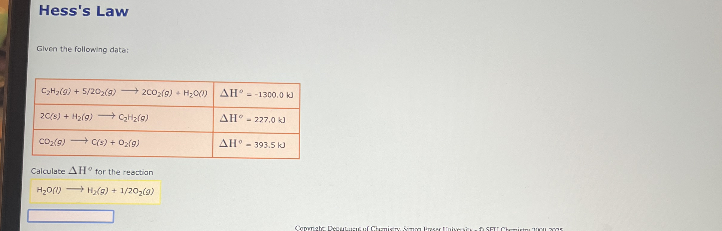 Hess's LawGiven the following | Chegg.com