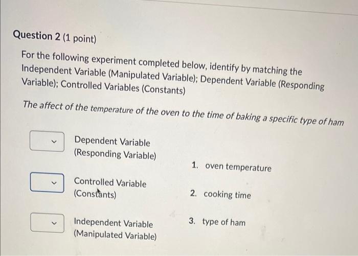 Solved For the following experiment completed below, | Chegg.com