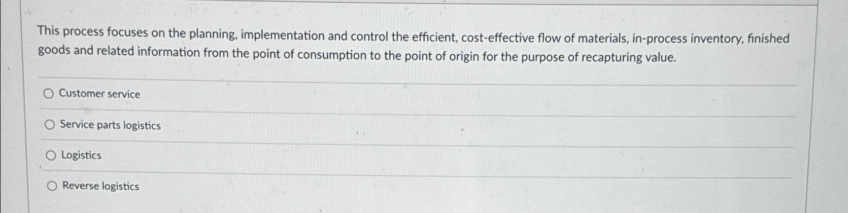 Solved This process focuses on the planning, implementation | Chegg.com