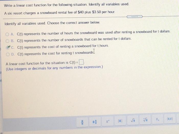 Solved Write a linear cost function for the following | Chegg.com