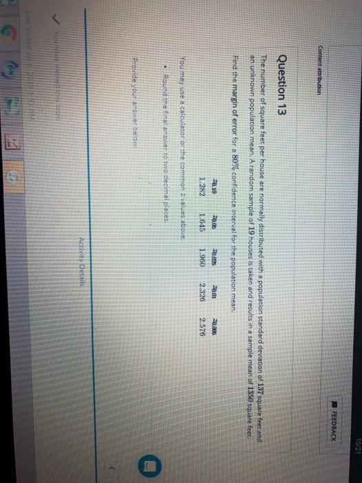 Solved 10/21 FEEDBACK Content attribution Question 13 The | Chegg.com